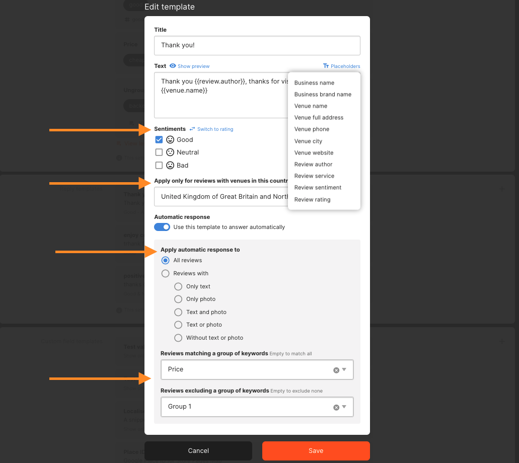 How to automate reply on the reviews?